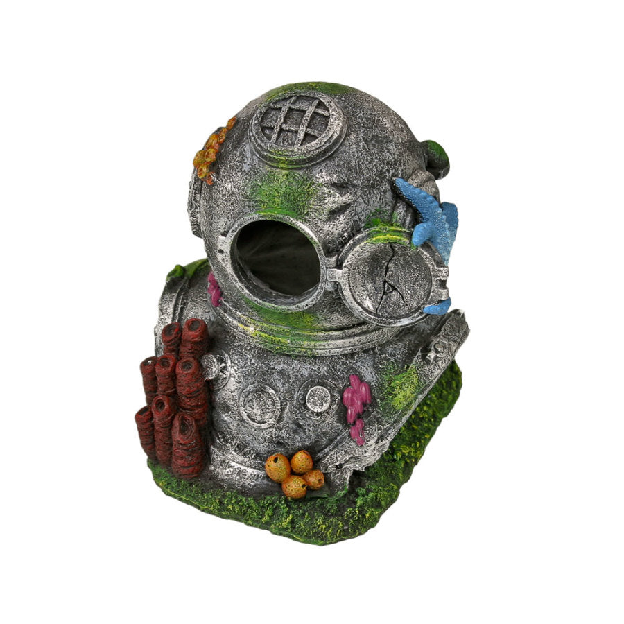 Divers Helmet Aquarium Ornament Multi-Color, 6.25 in, SM – Nature ...