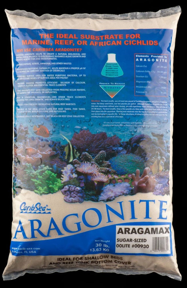 CaribSea Aragamax Sugar-Sized Dry Aragonite Sand 30LB – Nature ...